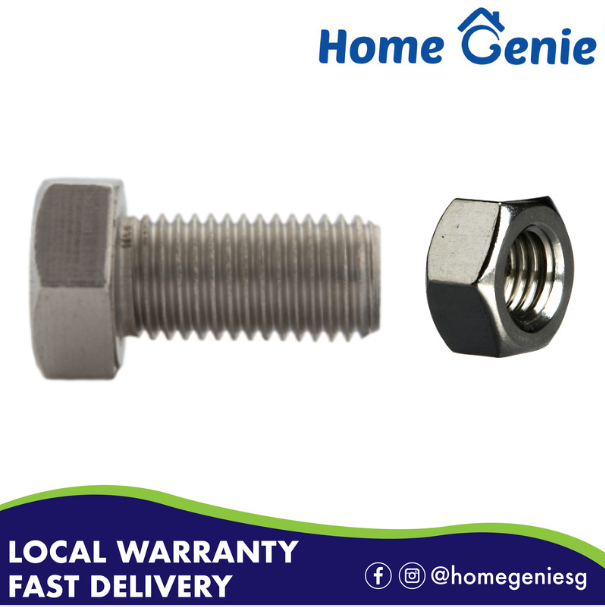 *Bundle of 10* 8.8 Galvd Hex Bolt with Nut (M10 X 40 / M10 X 50 ...