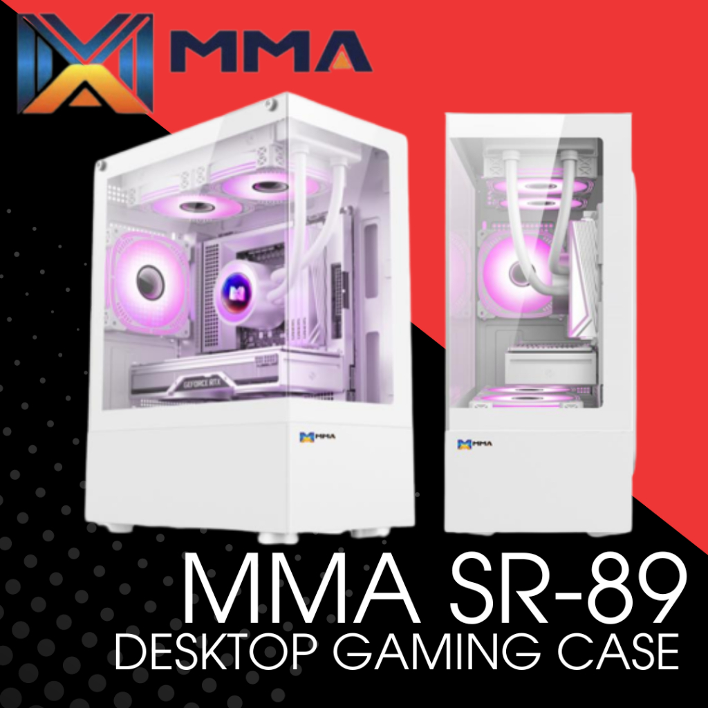 Com Hub PC | MMA SR 89 MITX MATX Gaming PC Case Black and White (NO FAN ...