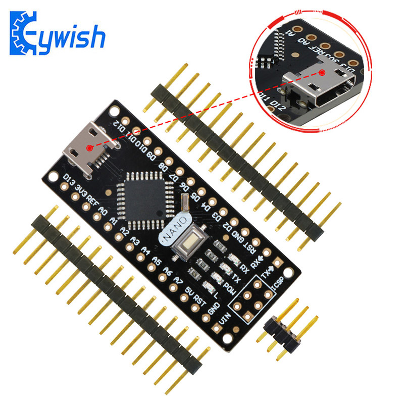 for Arduino, Keywish Micro USB,ATmega328P 5V 16M Nano Board,High Quality PCB Original Material ...