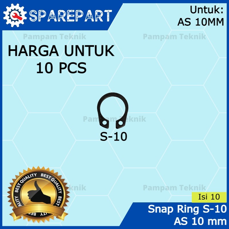 [10 PCS] SNAPRING S10 SNAP RING S 10 SANYO PANASONIC 200 - AS 10mm SPARE PART CIRCLIP ISI 10 ...