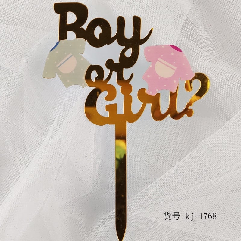 Boy or Girl Acrylic Cake Topper | Lazada PH