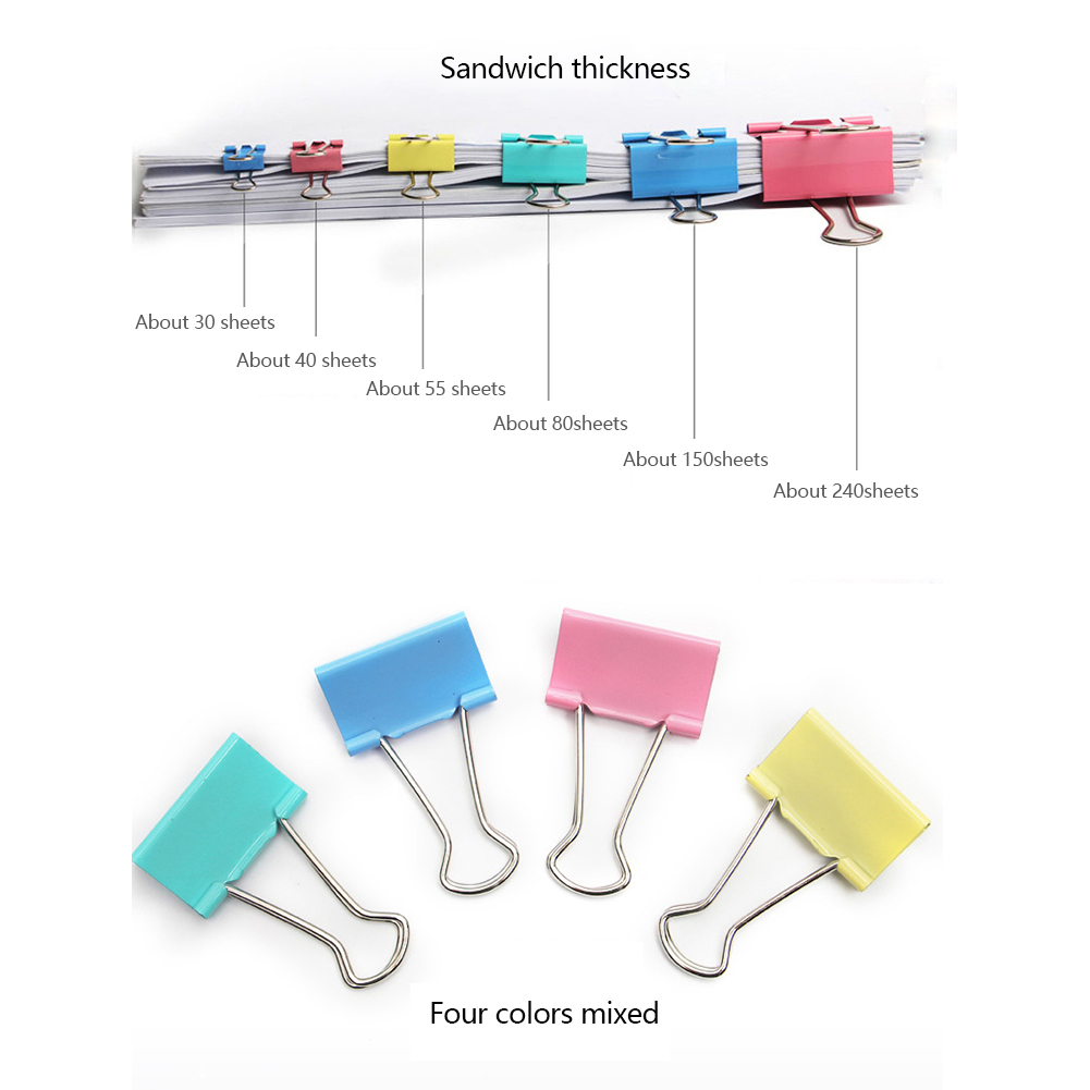 SF 10pcs/lot Binder Clips Metal Fold Back Clips Small Paper Clip Clamp ...