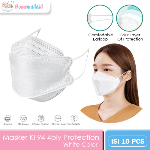 Masker KF94 4ply Protection Putih Isi 10pcs | Lazada Indonesia