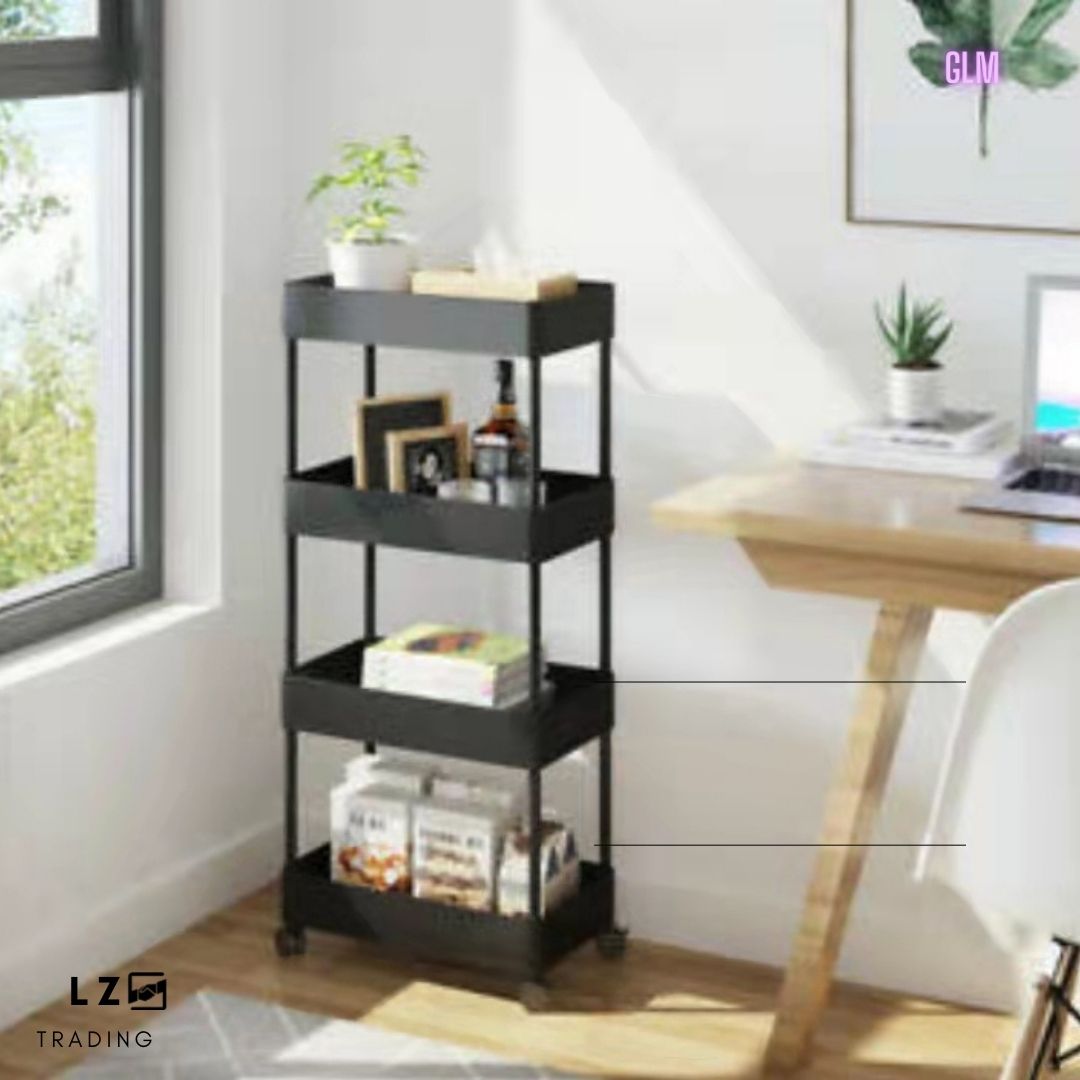 GLM SALE 4-Tier Kitchen Utility Trolley Shelf Rack Organizer Home ...