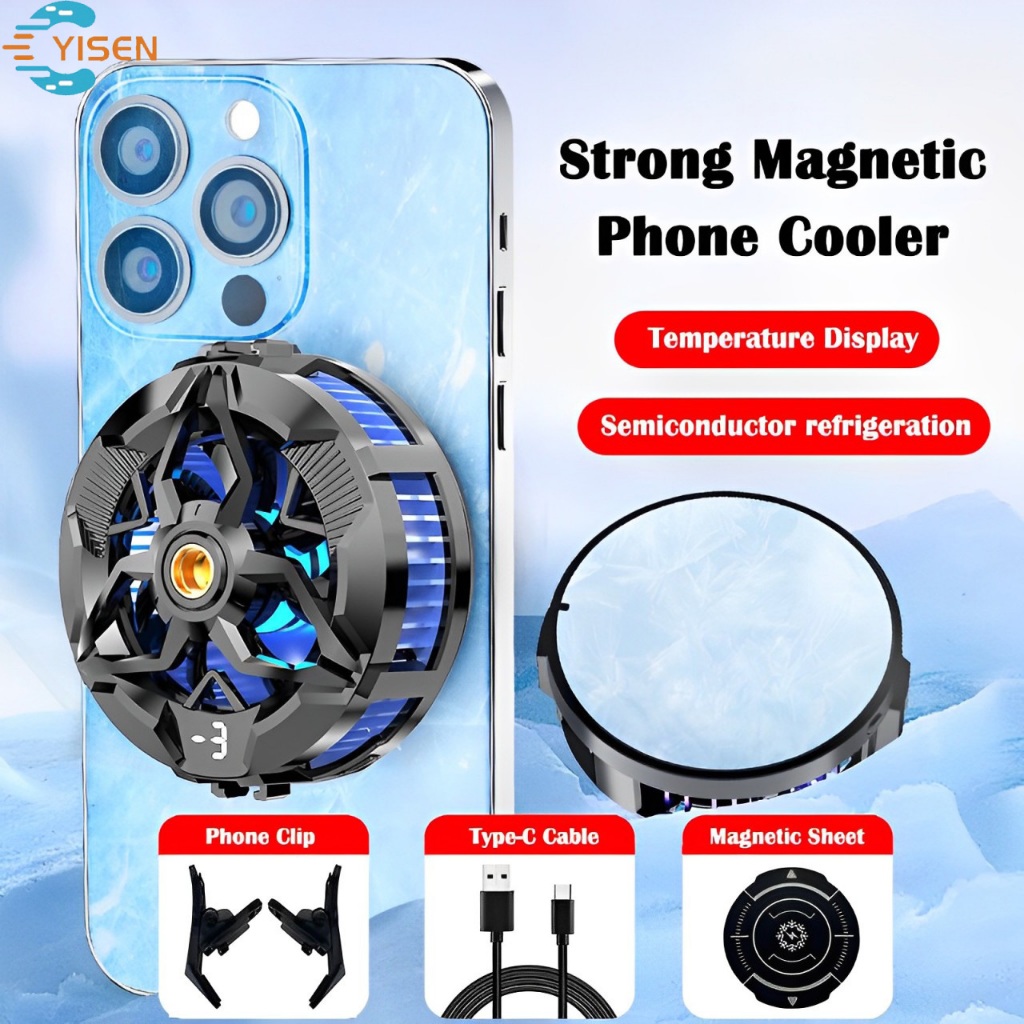 Magnetic Mobile Phone Cooler Portable Cooling Fan USB Digital ...