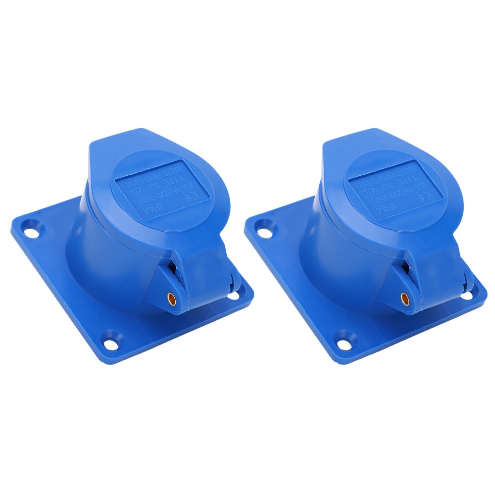 2 Pcs Manufacturing Plants 3 Pin 16A Industrial Power Socket 2P+E 220 ...