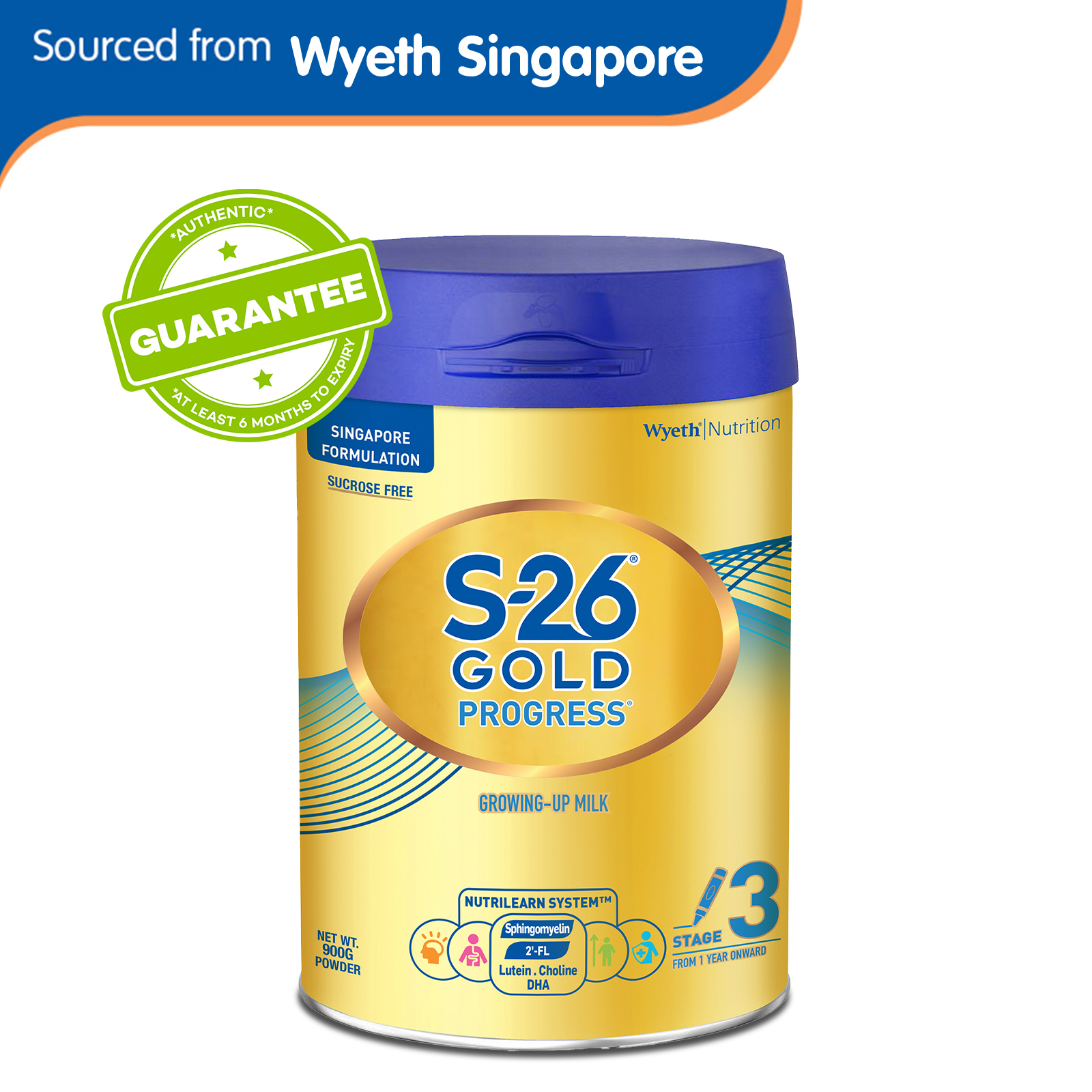 Wyeth S-26 Gold Progress Stage 3 Growing-up Formula 900g - From 12 ...