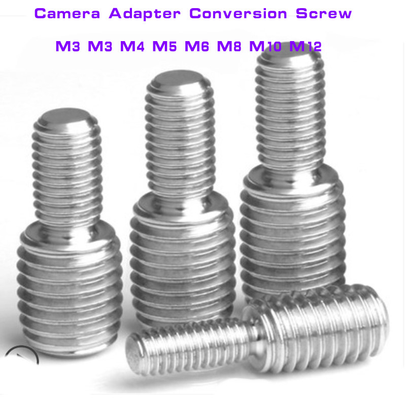 2-5pcs M3/m4m5/m6/m8/m10/m12/m14/m16 Stainless Steel 304 Converter Reducing Bolt Camera Adapter ...