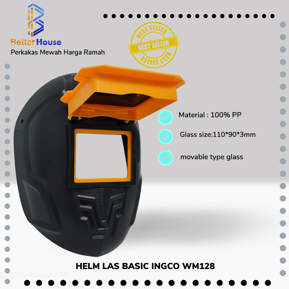 HELM LAS TOPENG LAS KEDOK LAS WELDING MASK KACAMATA LAS INGCO WM128 ...