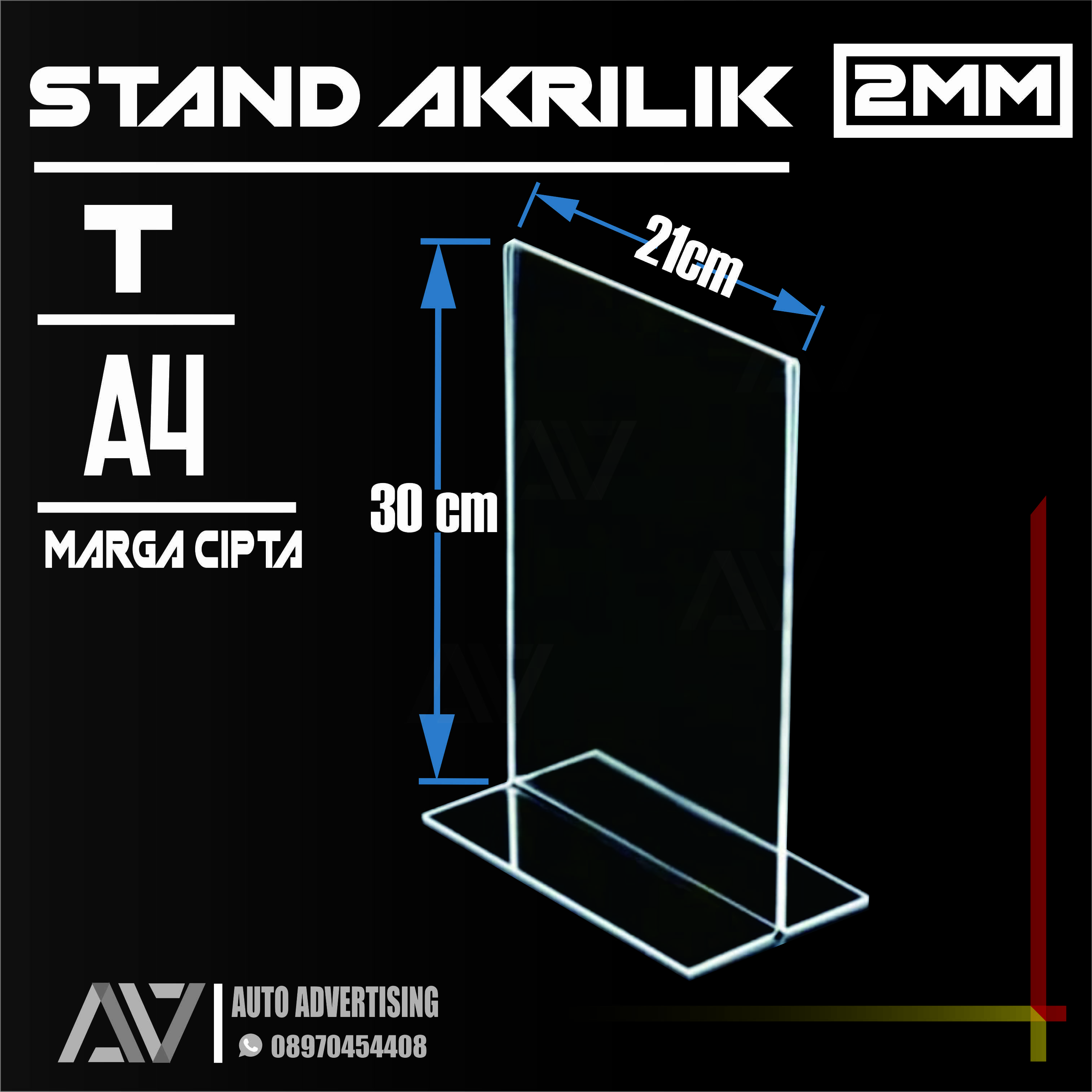 AKRILIK A4 DAPAT DI SISIPI KERTAS TEMPAT BROSUR MENU POSTER KANTOR MIKA ...