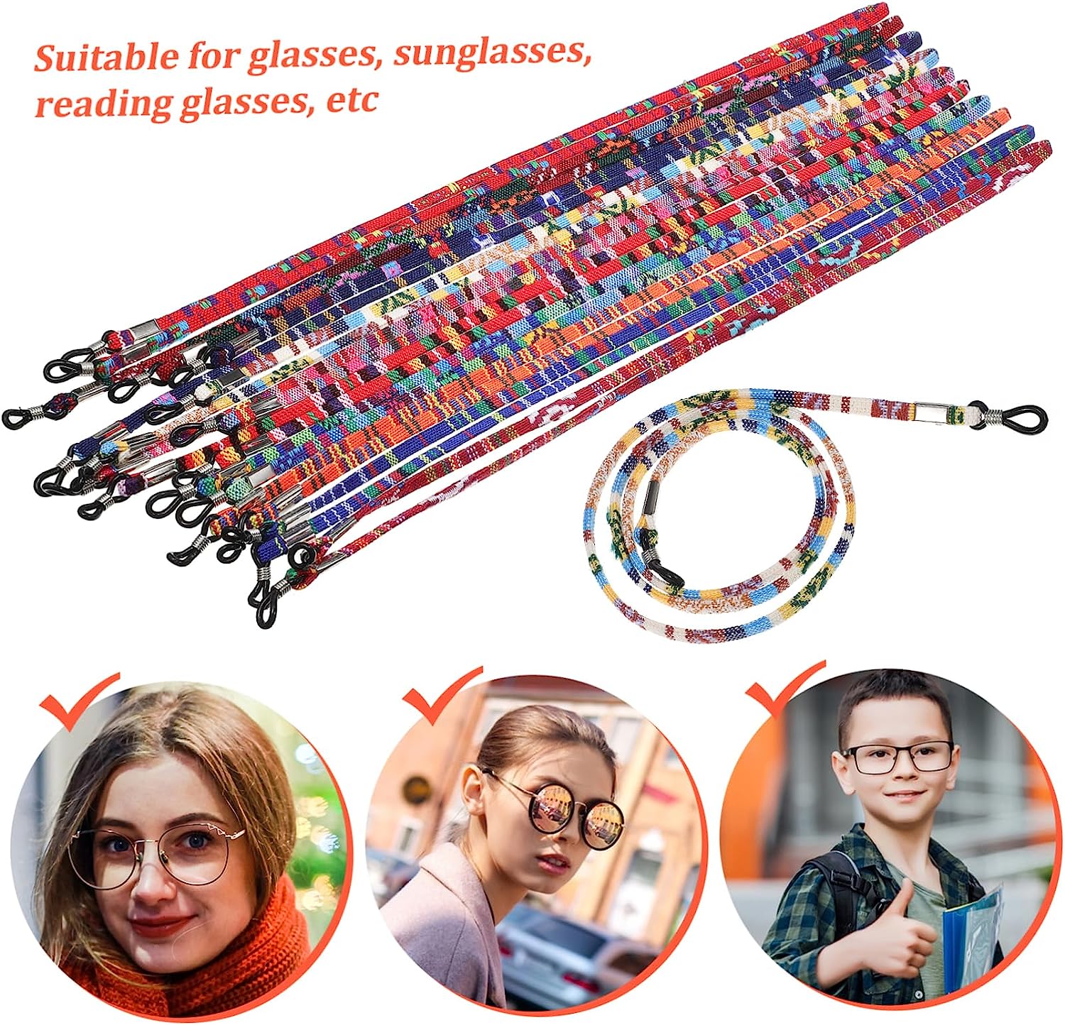 Tanggeri Fashion Colorful Cotton Sunglasses Strap Eyeglass Chain ...