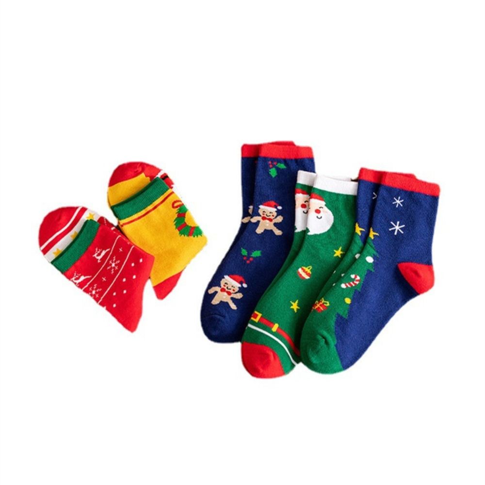 Cute Snow Christmas Socks Thickened Elk Santa Claus Socks Cotton Crew ...