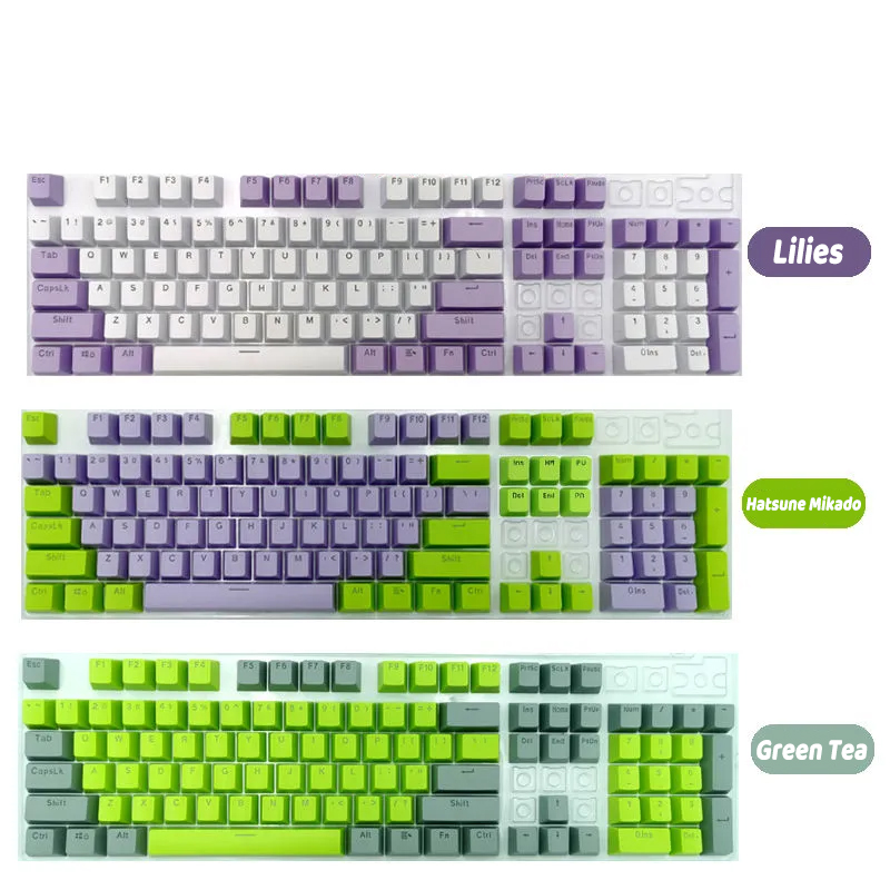 104pcs Pbt/abs Translucent Keycaps Oem Profile For Mechanical Keyboard ...