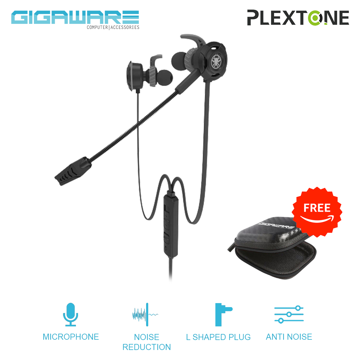 Plextone G30 In Ear Gaming Earphones Noise Cancelling Wired Earphone ...