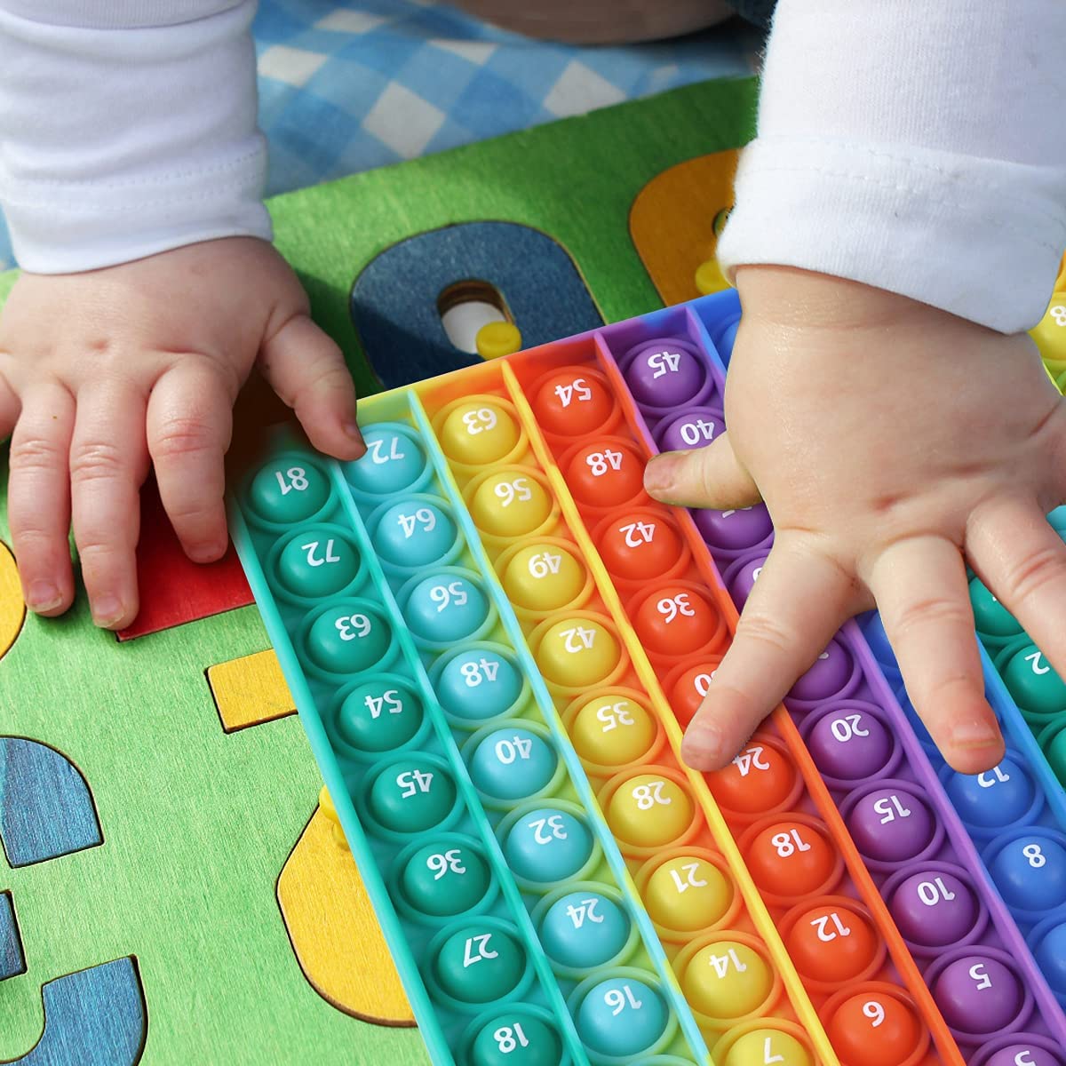 Colorful Math Toys Multiplication Tables Push Pop Fidgett Toy, 100 ...