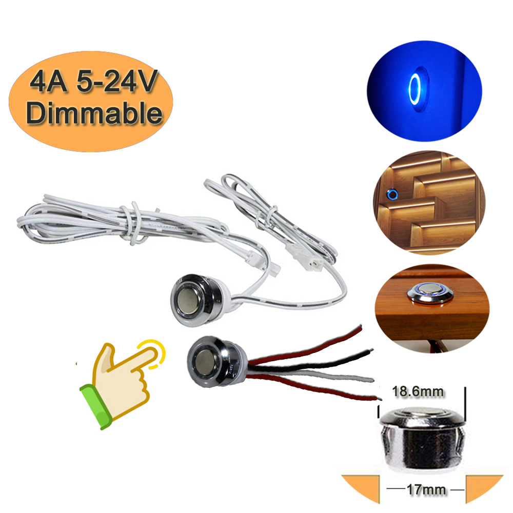 Led Dimmer 12v Touch Button Control Stepless Dimmable Switch For Led ...