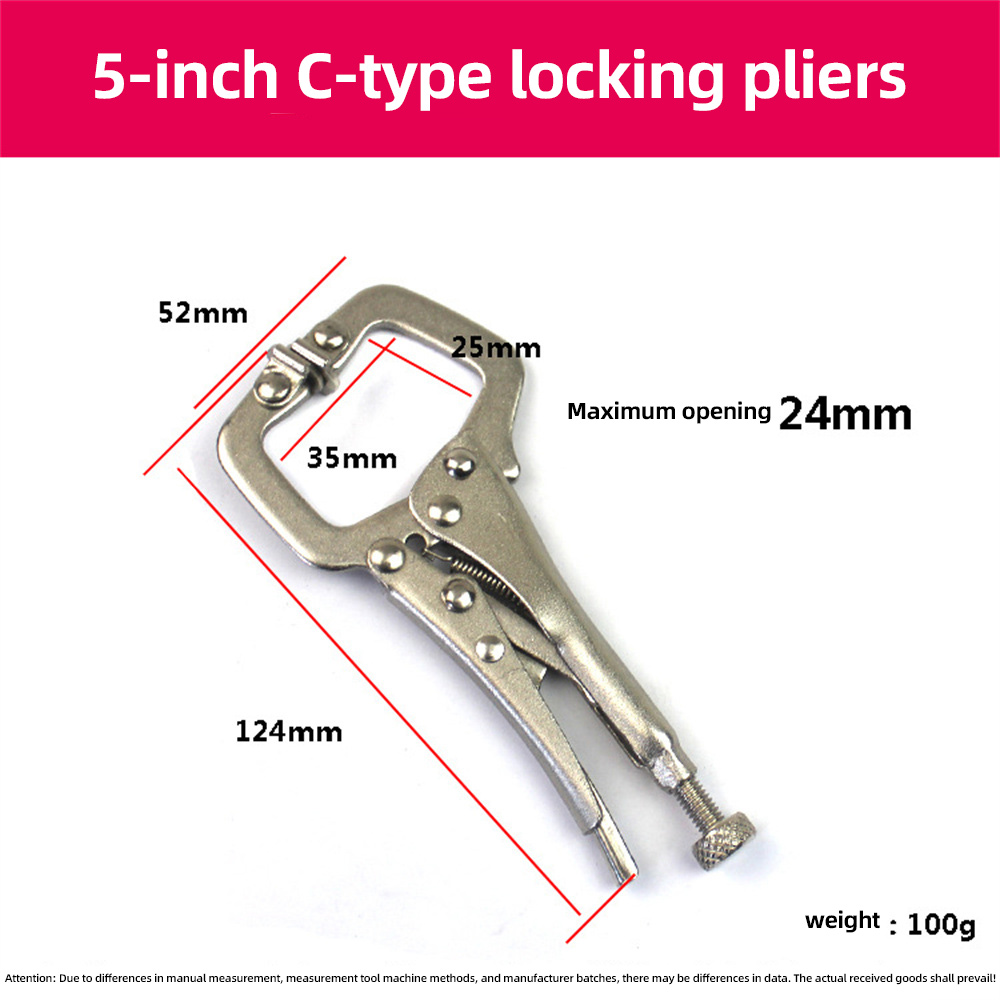 【tolvek Tools】2pcs 5 6 5 9 11 18 C Clamp Vise Grip C Clamp Locking Pliers Vise Grip