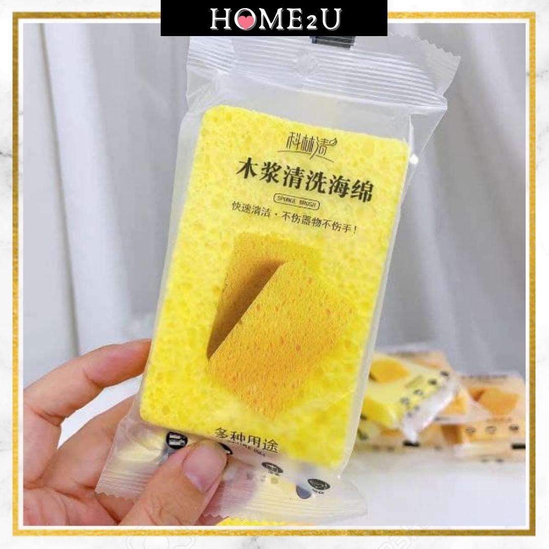 Magic Sponge Natural Wood Pulp Multipurpose Non-Scratch Scouring Sponge ...