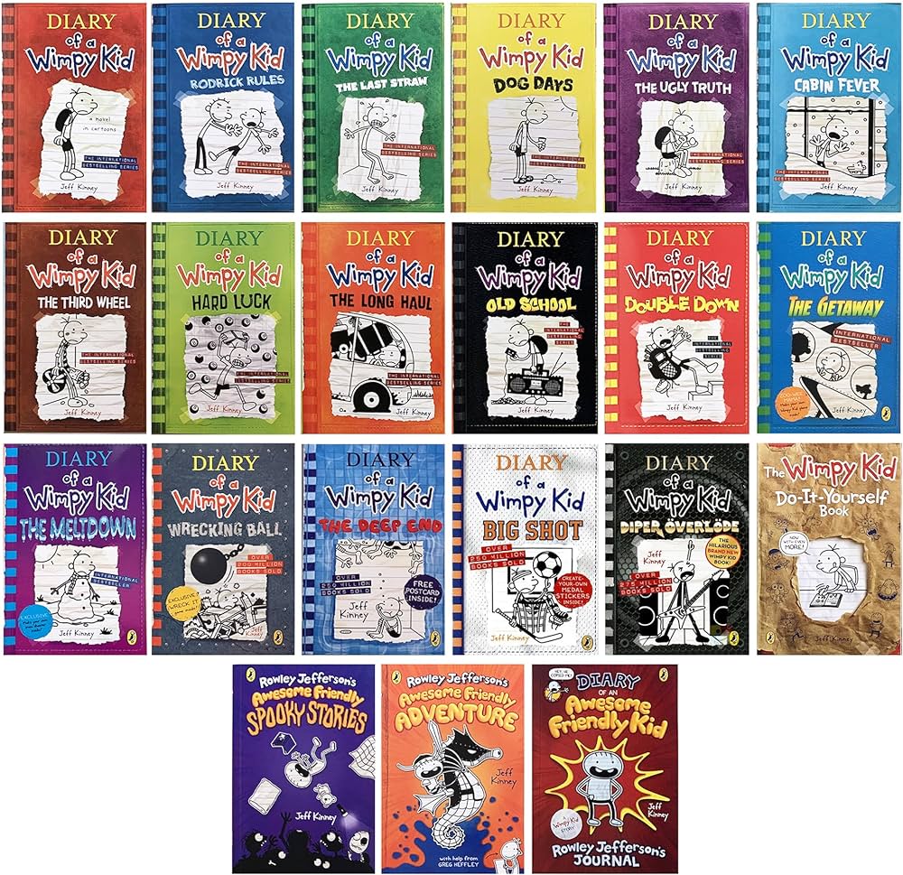 Jeff Kinney Diary of A Wimpy Kid Series Collection 1-21 Books Boxed Set ...