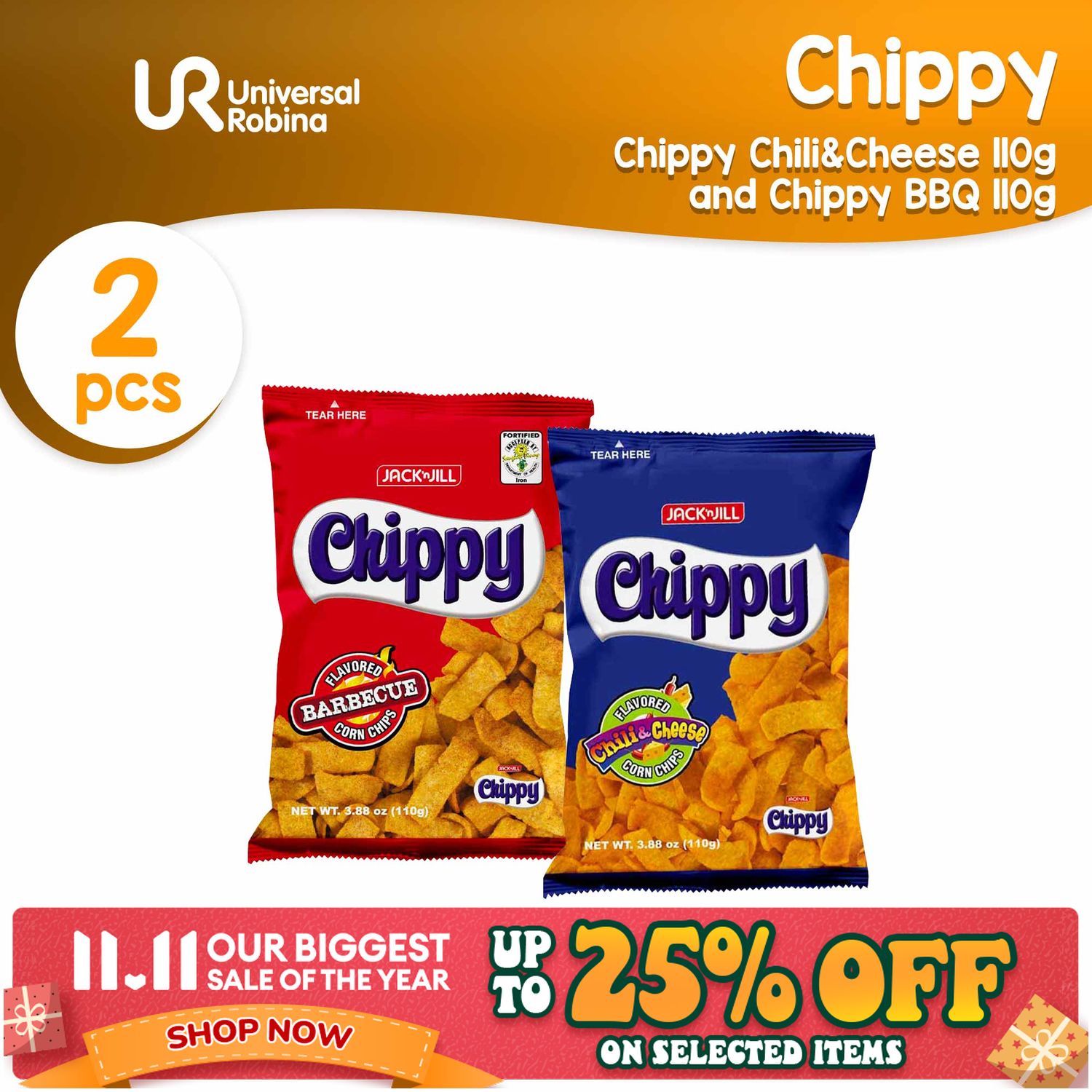 Chippy BBQ and Chippy Chili & Cheese (110g x 2) | Lazada PH