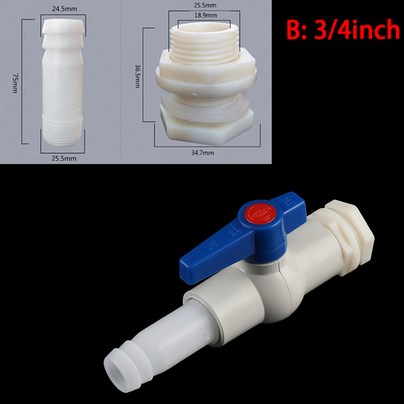 1/2" 3/4" 1" tank Joints aquarium outlet bucket connector fittings ...