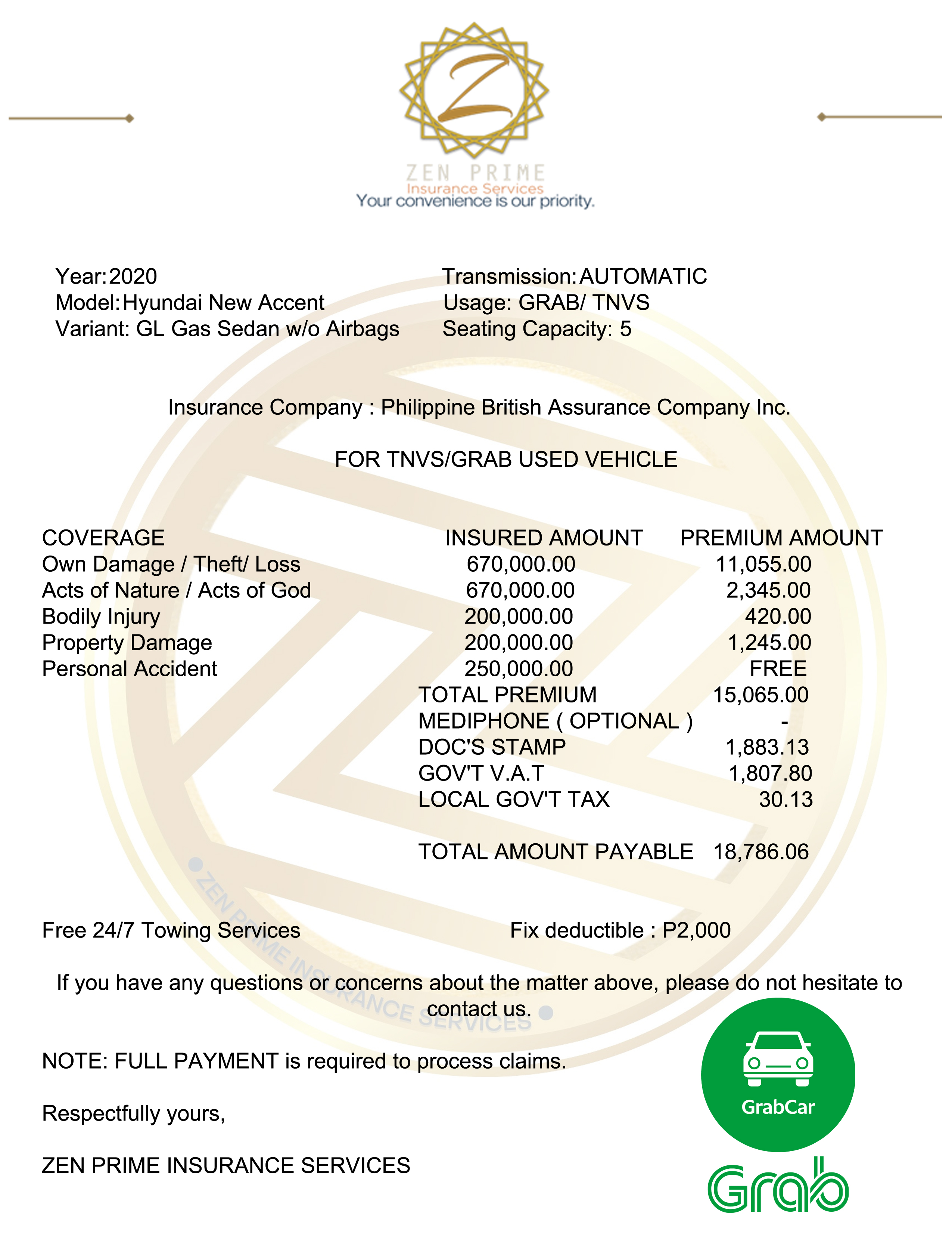 CAR INSURANCE for 2020 HYUNDAI NEW ACCENT GL AUTOMATIC | Lazada PH