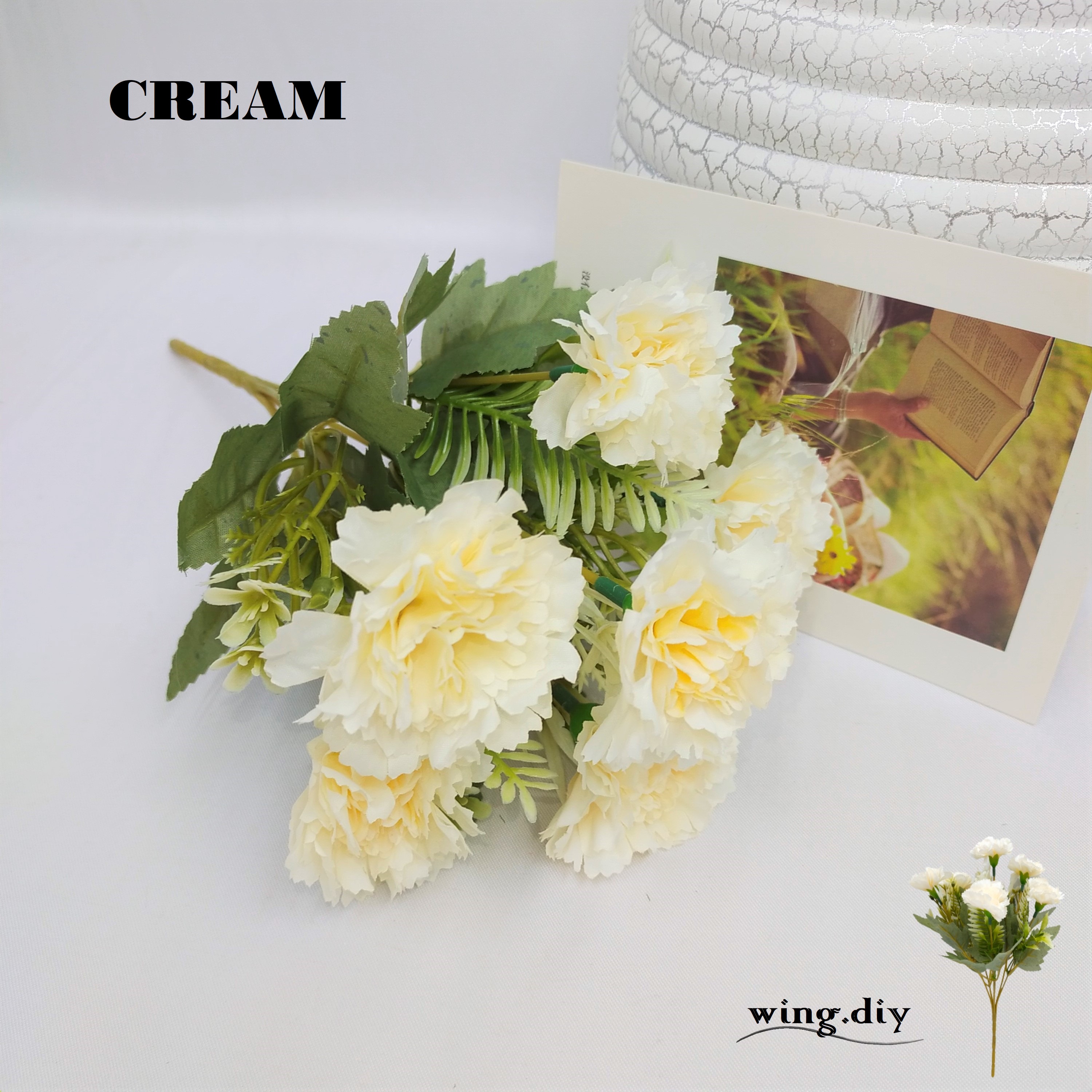 ARTIFICIAL 6 HEADS CARNATION BUSH / CARNATION FLOWER / BUNGA TELUKI ...