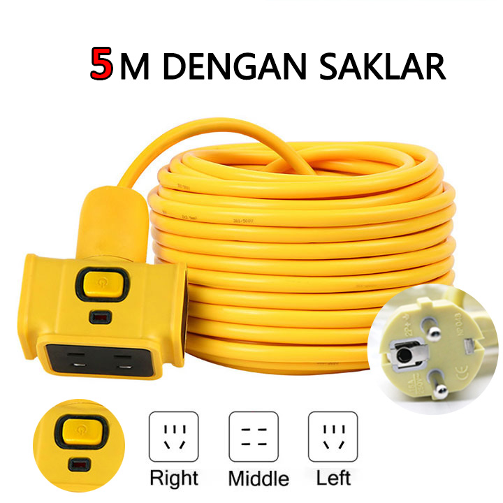 Soket Kabel Extension Cord Extra-long Plug-in Strip 10M/20M/30M ...