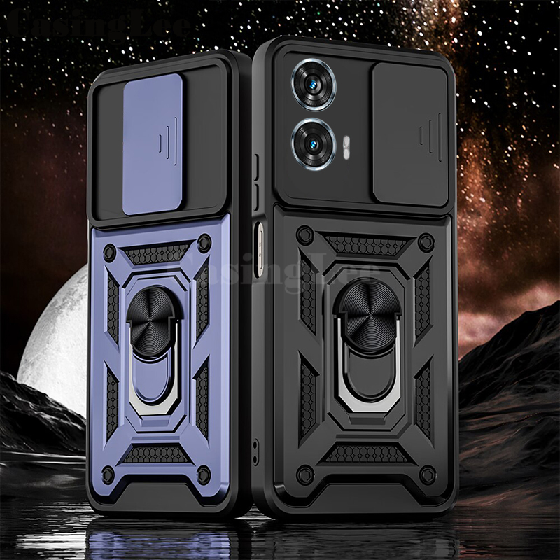 For Moto G45 Case Armor Ring Case Cover Adsorb Car Holder Shockproof ...