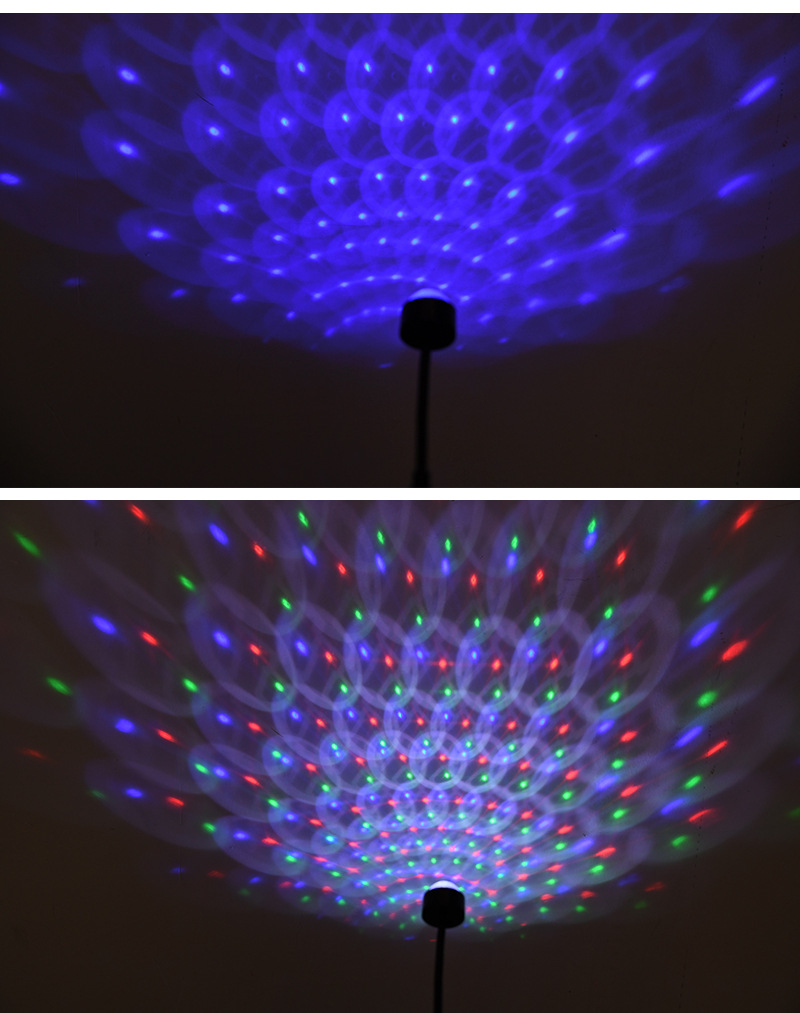 1Pc Mini USB Party Colorful Light Sound Activated Rotating Party Lights ...