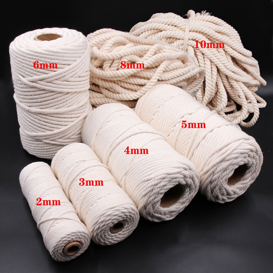 Macrame Cord 1/2/3/4/5/6/8/10mm Cotton Macrame Rope String Sewing Diy ...