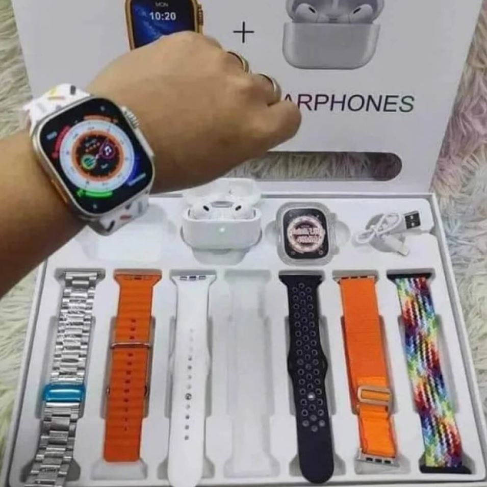 HiWatch i20 Ultra Max 49MM Smart Watch and Airpods Pro Deluxe Set for ...