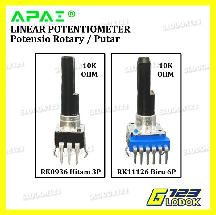 Potentiometer Potensiometer Potensio Linear Taper Rotary B10K 10K OHM ...