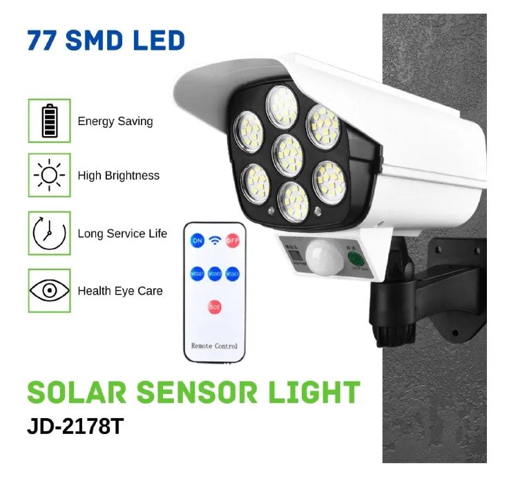 Solar Sensor light JD-2178T with remote-BLACK | Daraz.lk
