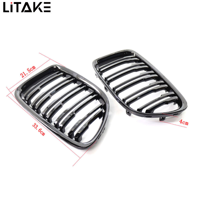 1 Pair Car Kidney Grille Dual Slats Grilles Grill Inserts Compatible ...