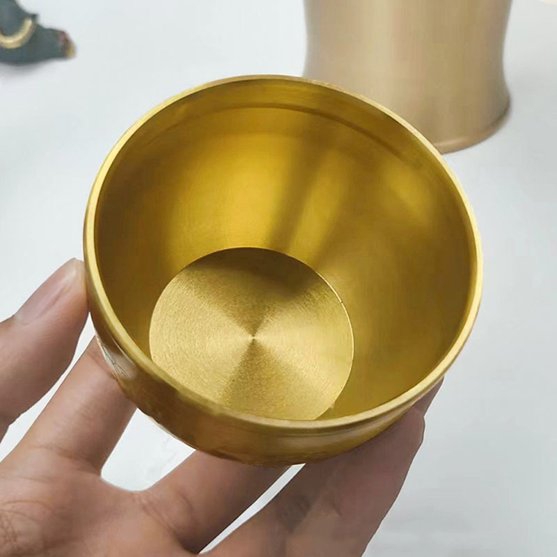 Brass Baifu Cup Rice Jar, Fortune Gathering Jar Living Room Study ...