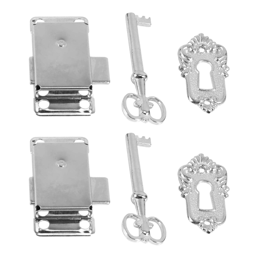 2pcs Drawer Lock With Key Antique Small Box Cabinet Door Locks Antique ...