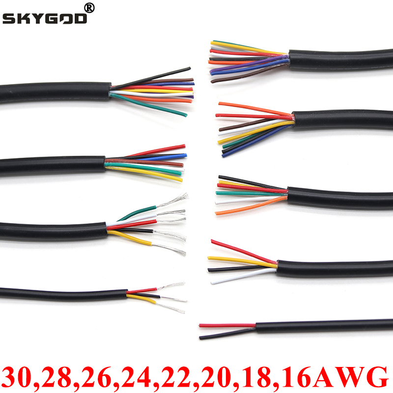 2/5/10m Ul2464 Sheathed Wire Cable 30 28 26 24 22 20 18 16awg Copper ...