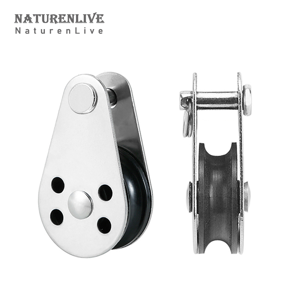 2/4pcs 316 Stainless Steel Single Pulley Blocks Removable Pulley Nylon ...