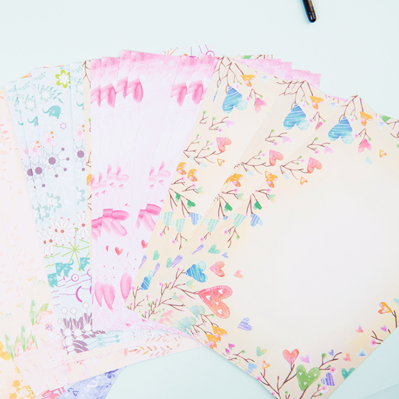【Exclusive Offer】Romantic And Beautiful Flower Letter Paper A4 Retro ...