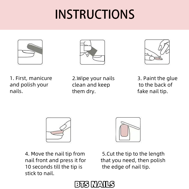 BTS【WITH GLUE】Transparent Artificial Nail Box Handmade Nail Storage Box ...