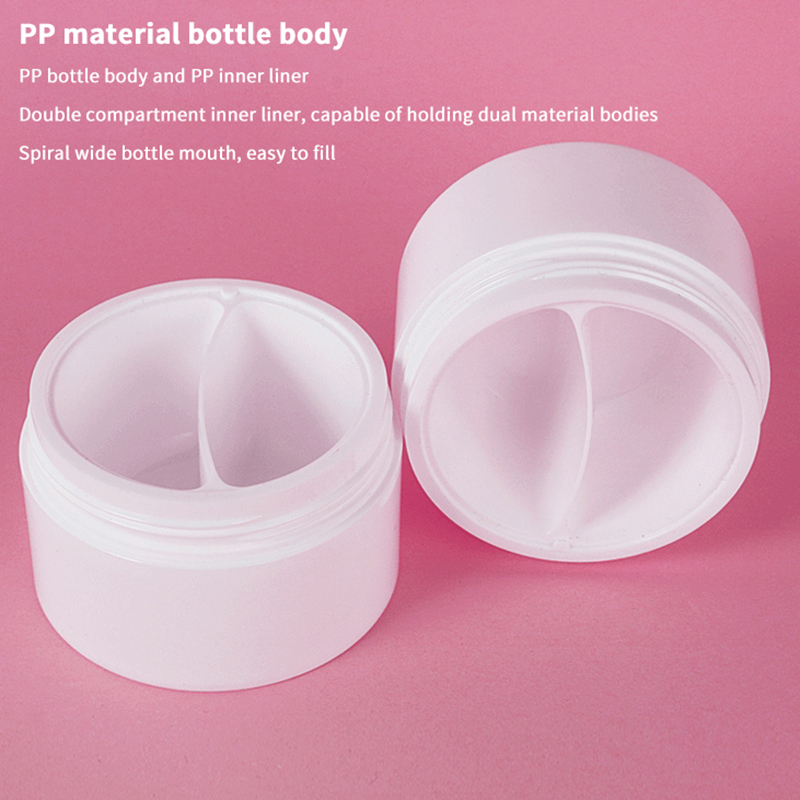100g Double Grid Empty Cream Jar Cosmetic Containers Round Plastic ...