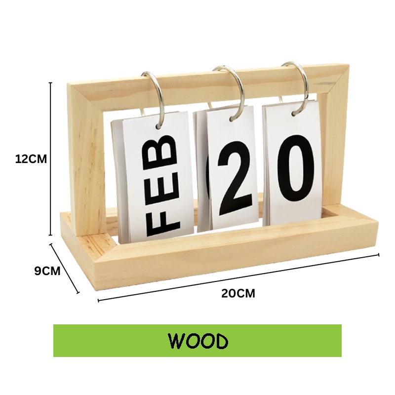 STANDING FLIP 💥 Retro Wooden Perpetual Desk Calendar Nordic Simple ...