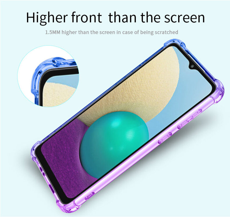 tzmar for Samsung Galaxy A02 / M02 Rainbow Aurora Anti-Shock Case Cover ...