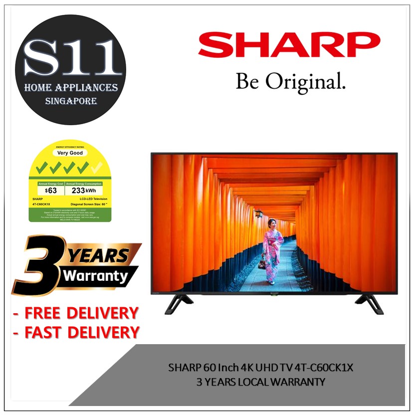 SHARP 60 Inch 4K UHD TV 4T-C60CK1X 3 YEARS LOCAL WARRANTY | Lazada ...