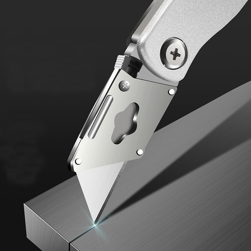 Folding Box Knife, Lightweight Aluminum Body Belt Clip, Quick Change ...