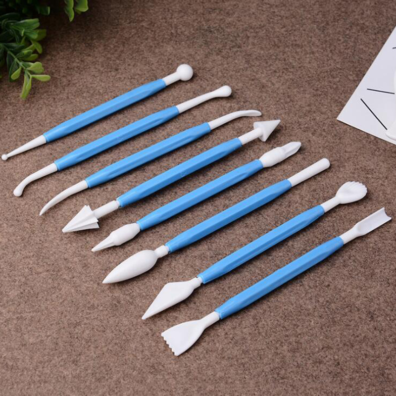 8pcs/set Double Heads Pottery Clay Sculpture Carving Tools Plastic ...