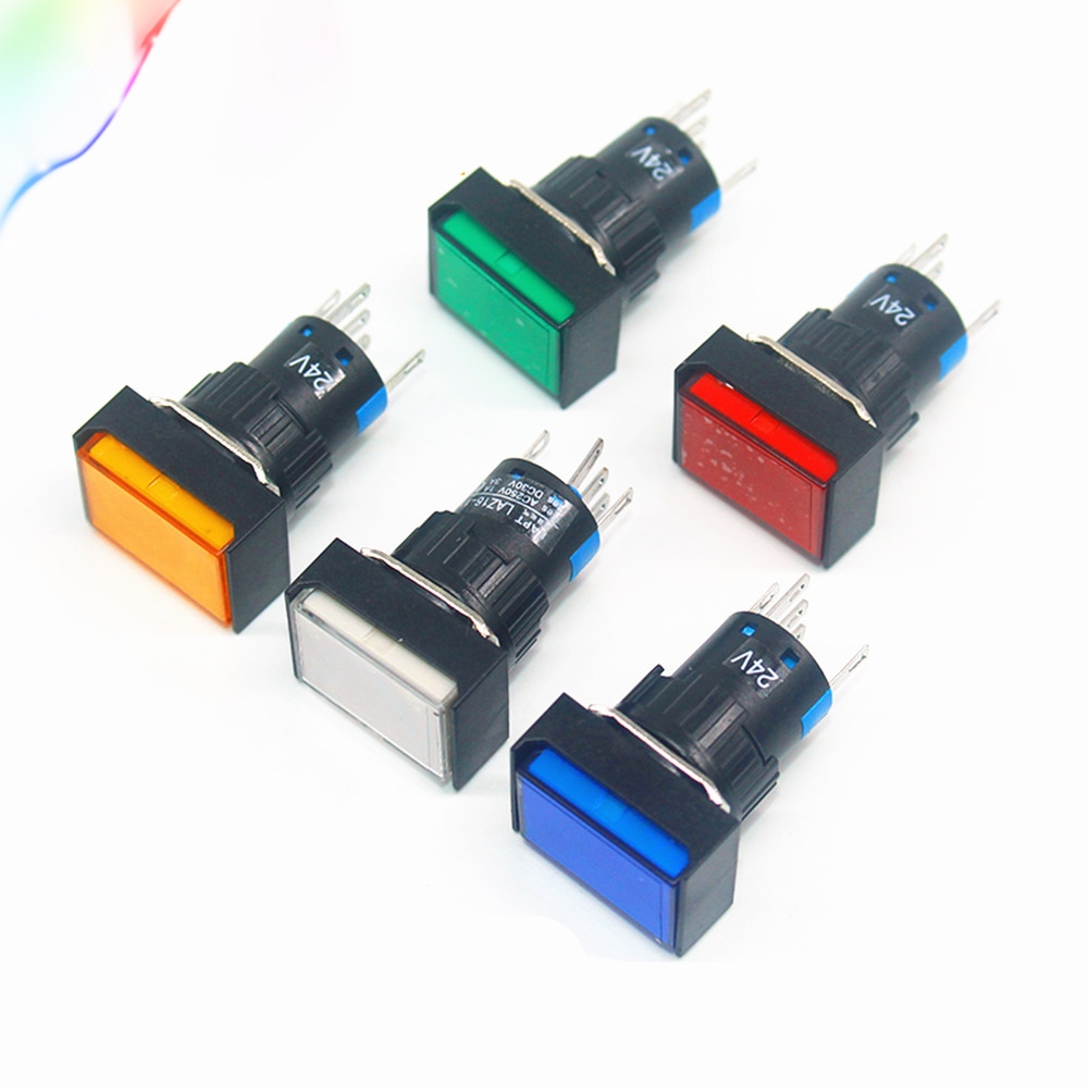 【TopazTrove】Momentary Push button Switches LA16J-11D DC 6V 12V 24V 220V ...