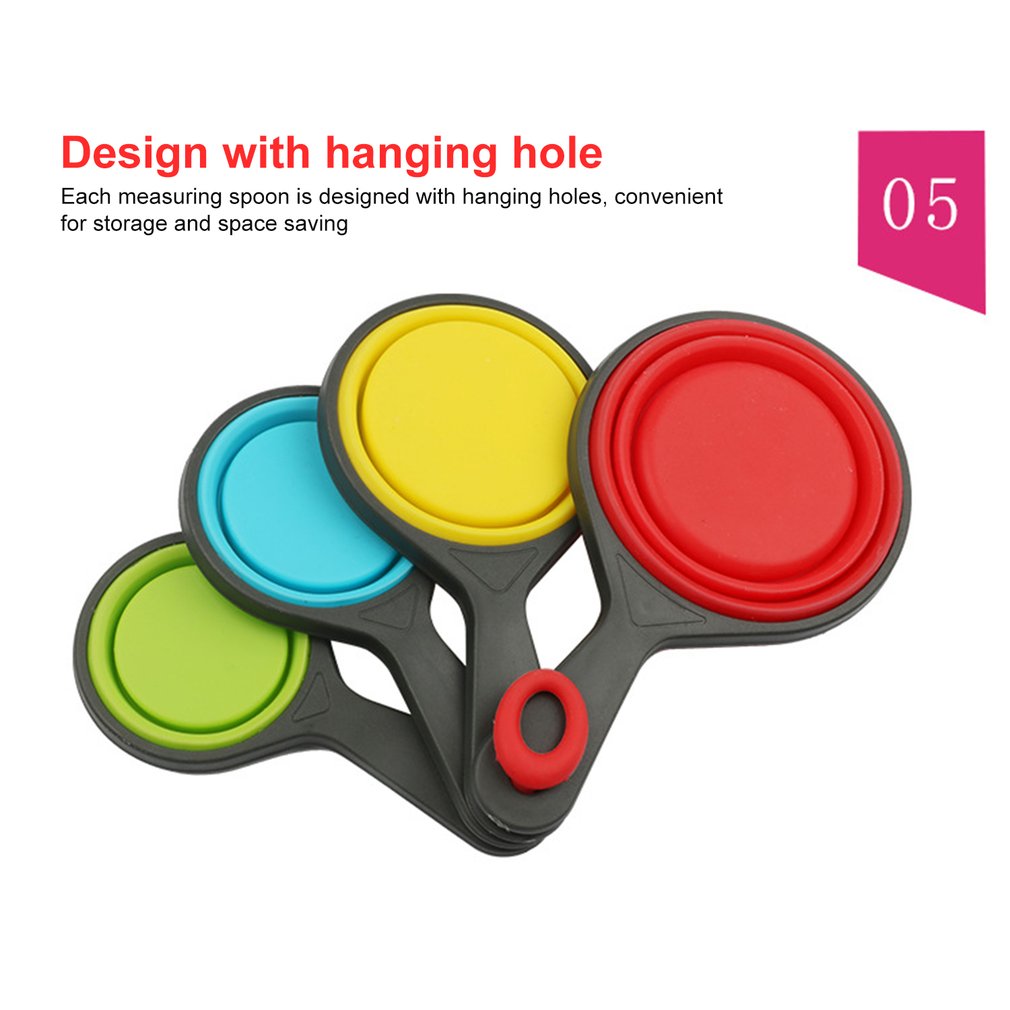 8pcs/Set Food Grade Foldable Measuring Cups Set Kitchen Tool Ice Cream ...