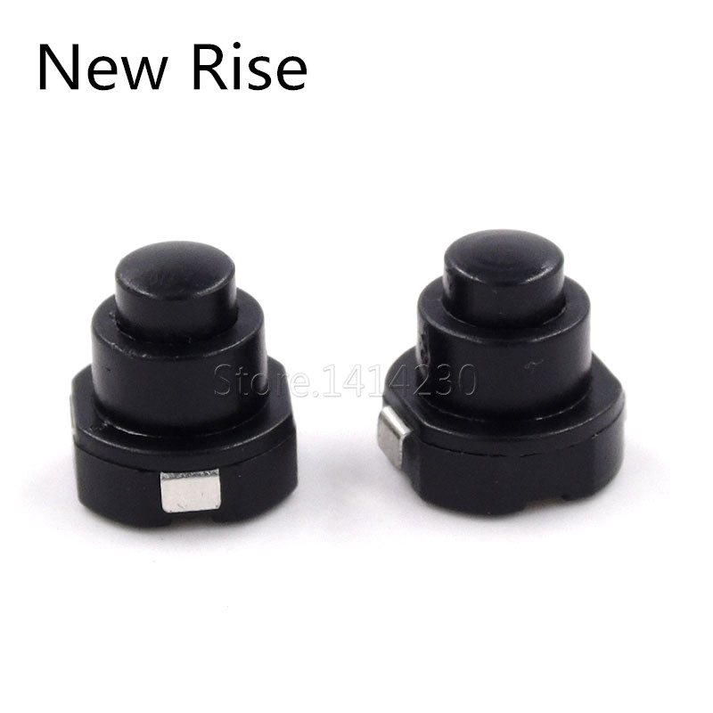 10pcs Dc 30v 1a Flashlight Part Push Button Switch Black 10mm X 10mm ...